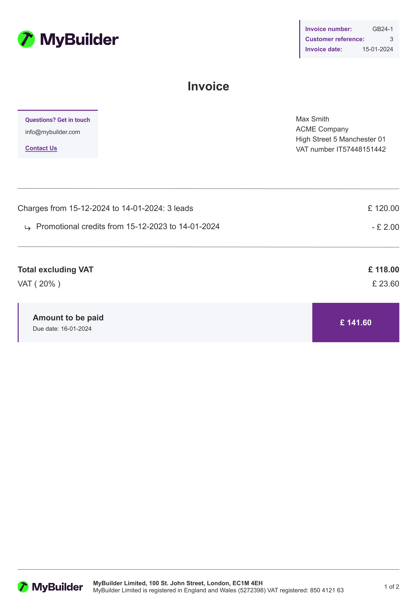 Invoices and Payment